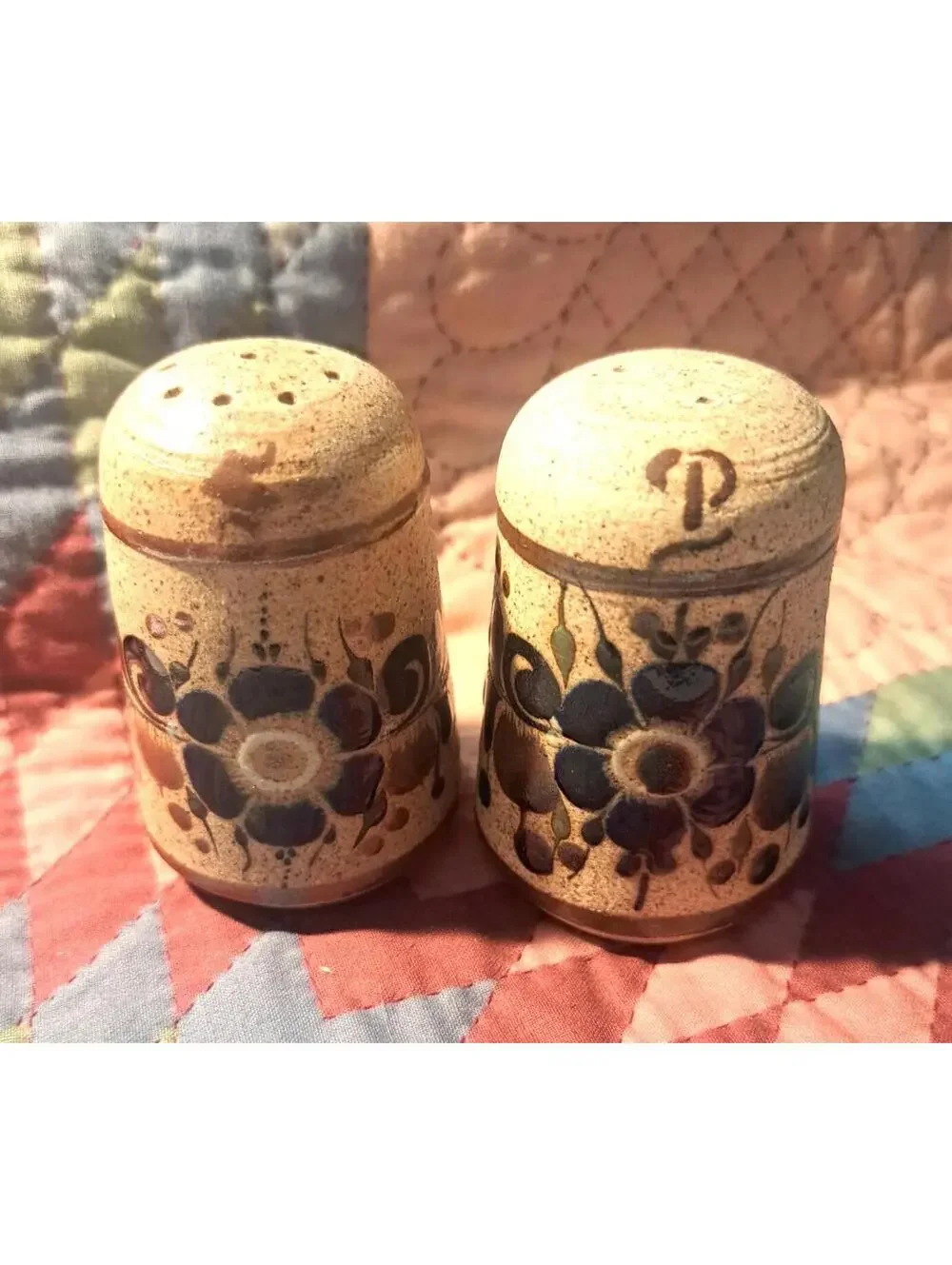 Dining | Vintage Tonala Folk Art Pottery Sandstone Floral Salt And ...